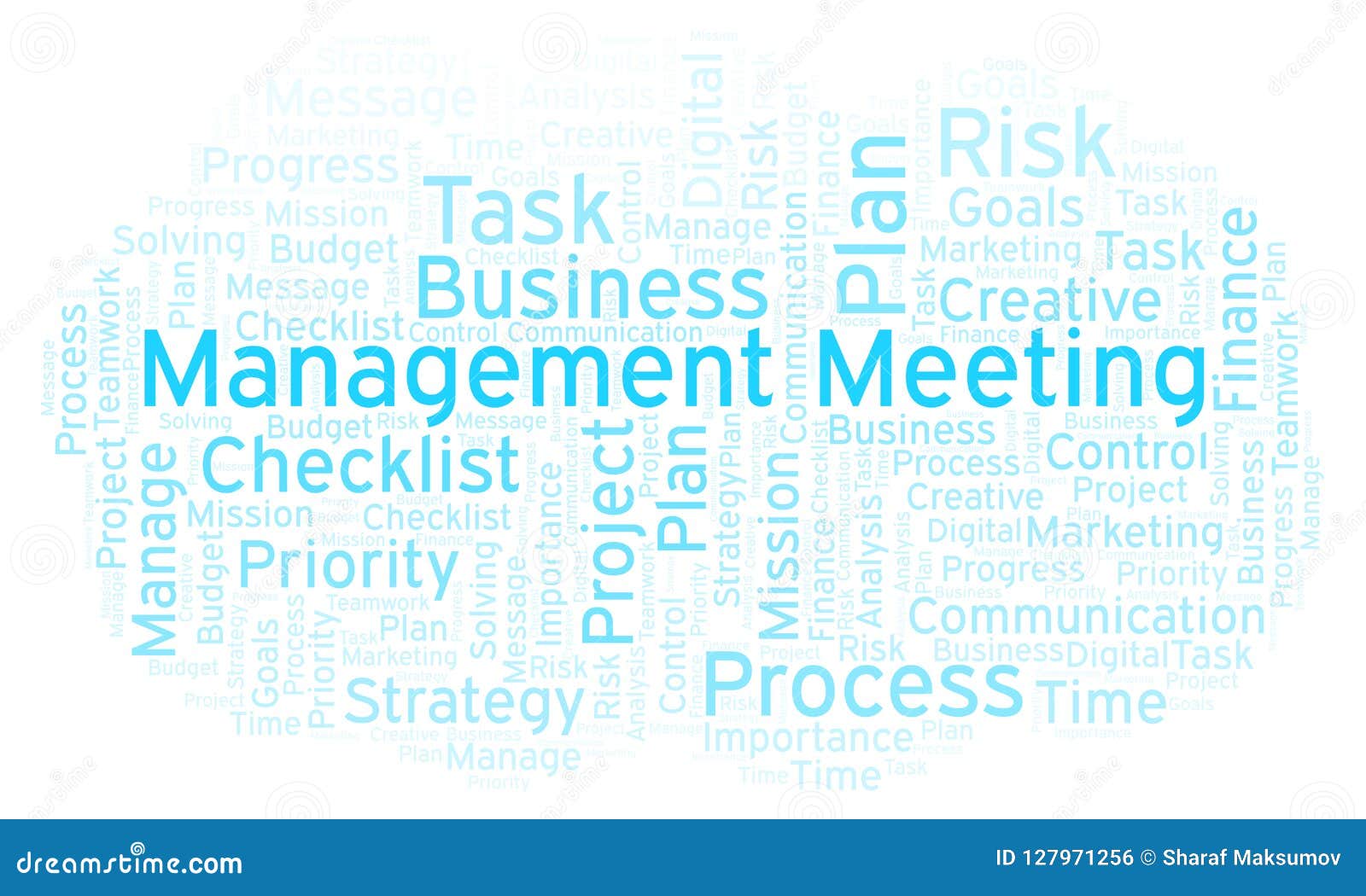 Management Meeting Word Cloud, Made with Text only. Stock Illustration ...