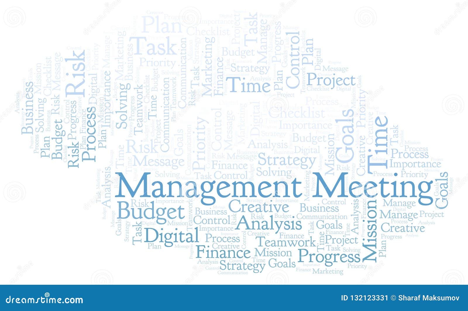 Management Meeting Word Cloud, Made with Text only Stock Illustration ...