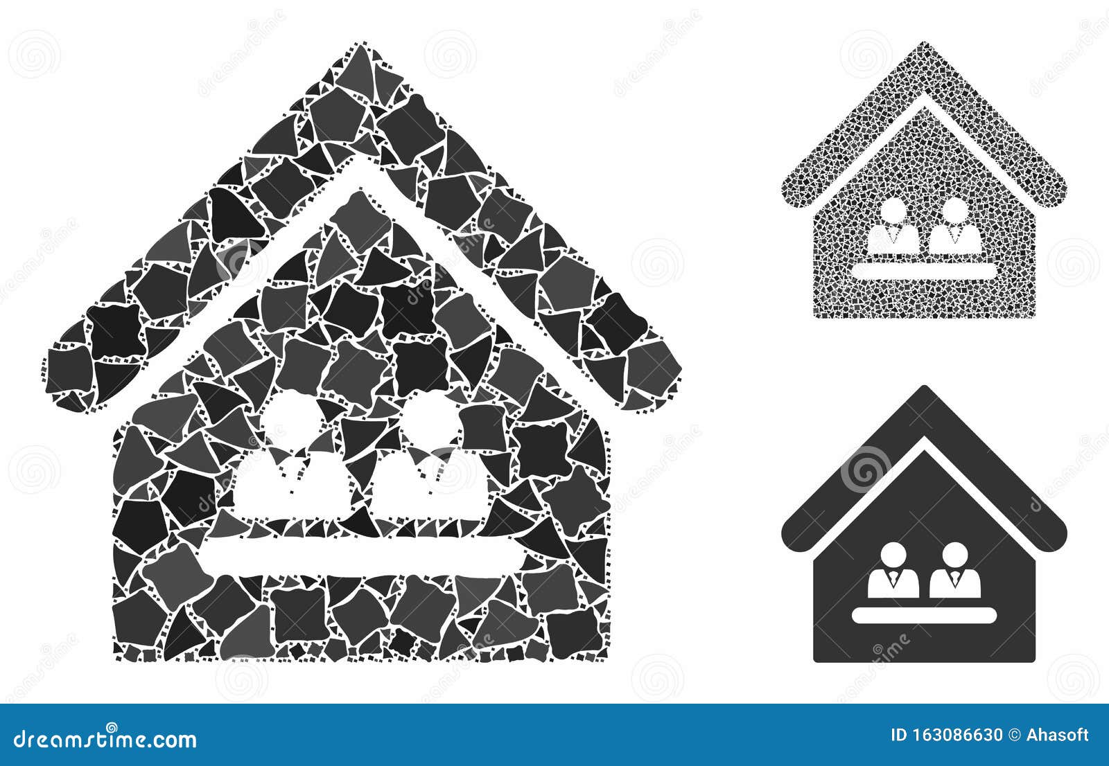 Management Office Composition Icon of Unequal Items Stock Illustration ...