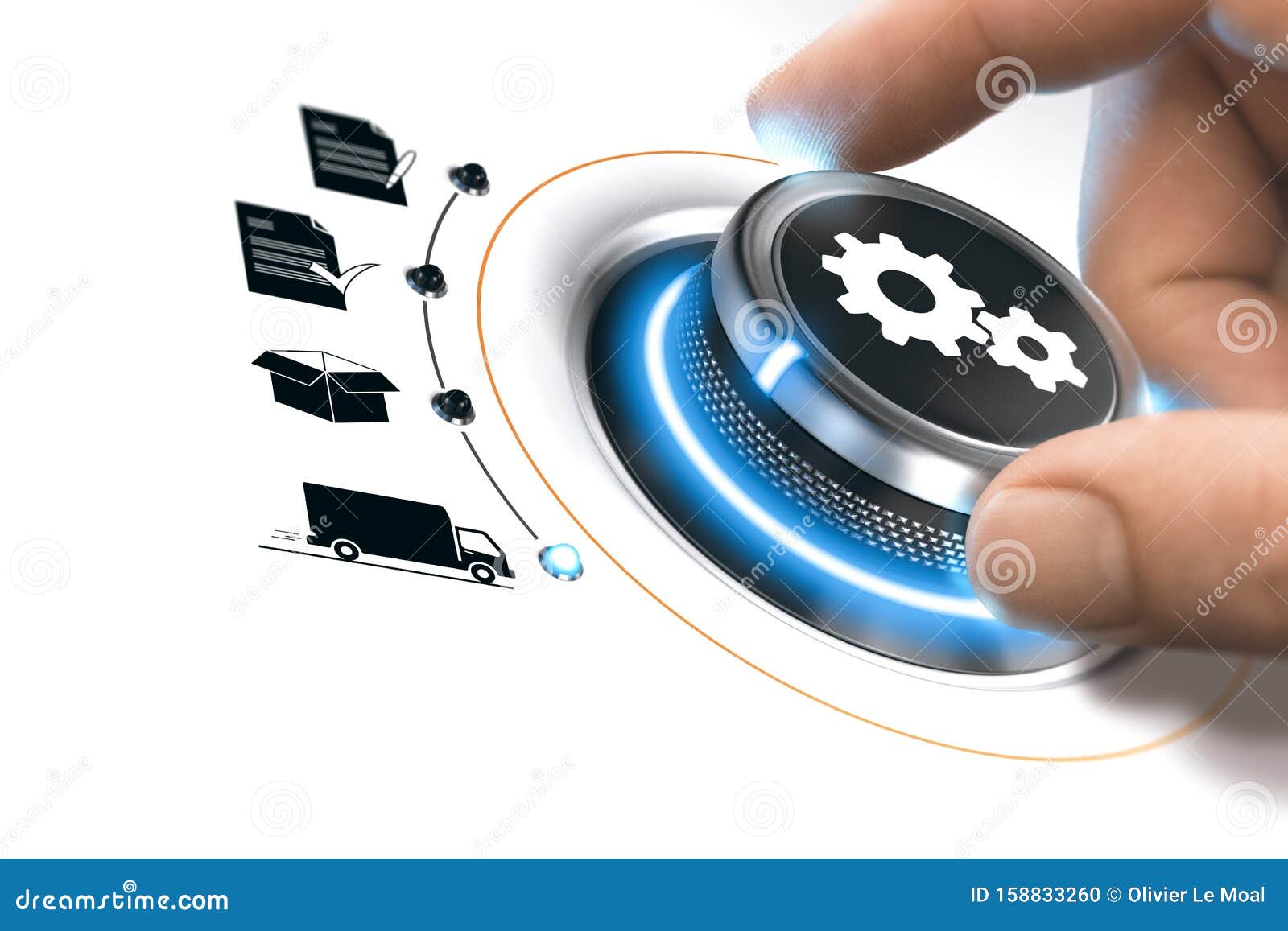 Management of Orders Concept Over White Background Stock Photo - Image ...