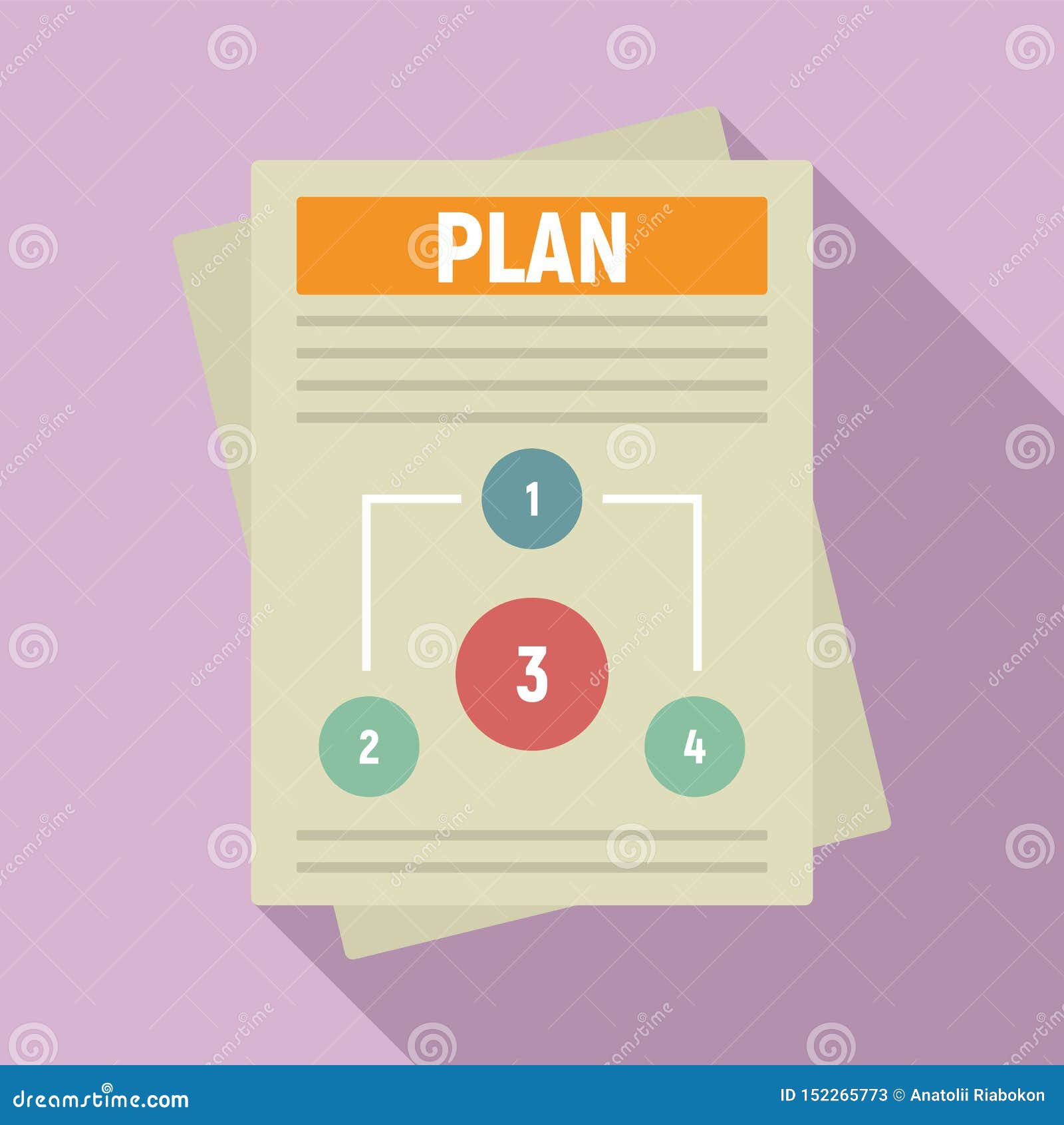 Management Plan Icon, Flat Style Stock Vector - Illustration of list ...