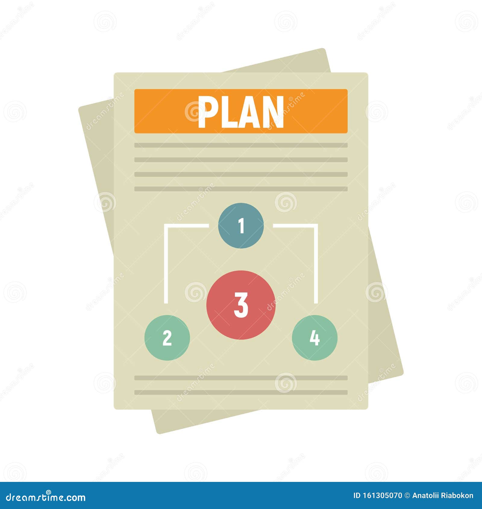 Management Plan Icon, Flat Style Stock Vector - Illustration of ...