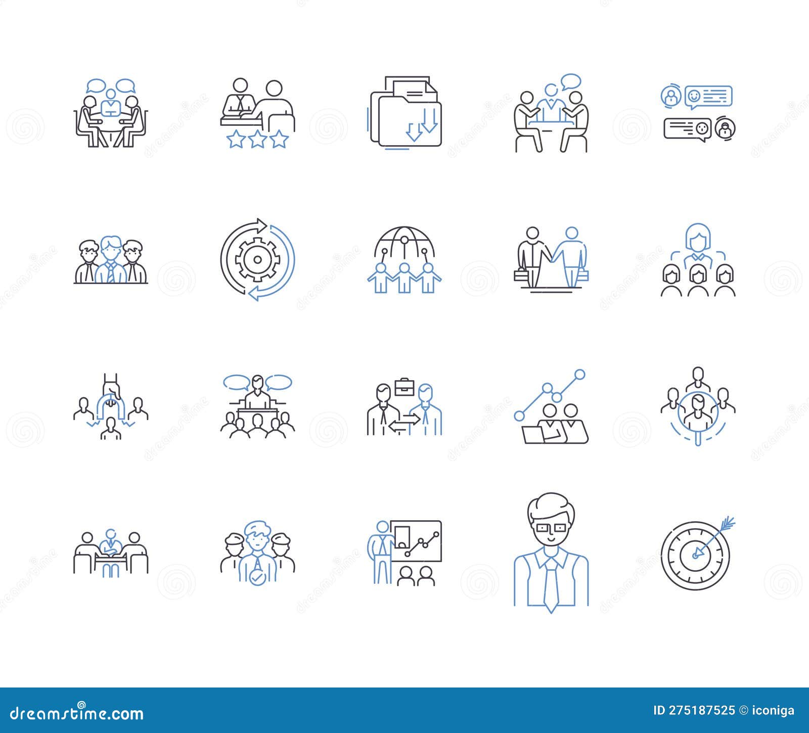 Management Session Outline Icons Collection Manage Workflow Process