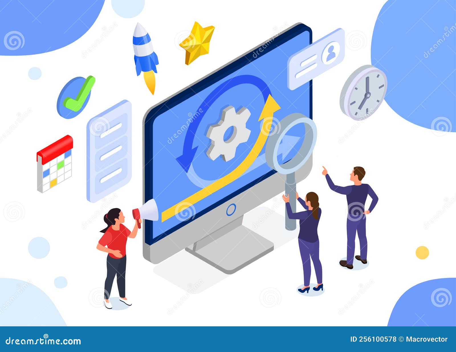 Management Software Isometric Concept Stock Vector - Illustration of ...