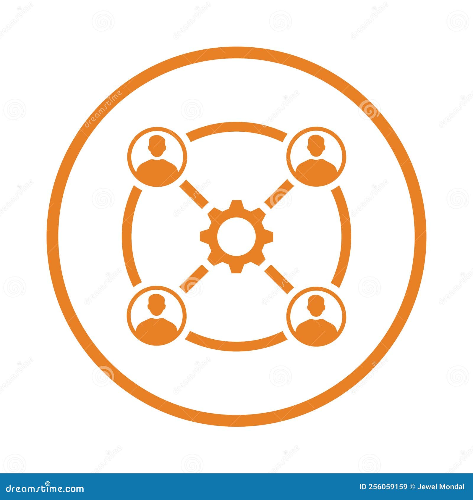 Management, Solution, Teamwork Icon. Orange Vector Sketch Stock ...