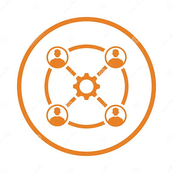 Management, Solution, Teamwork Icon. Orange Vector Sketch Stock ...