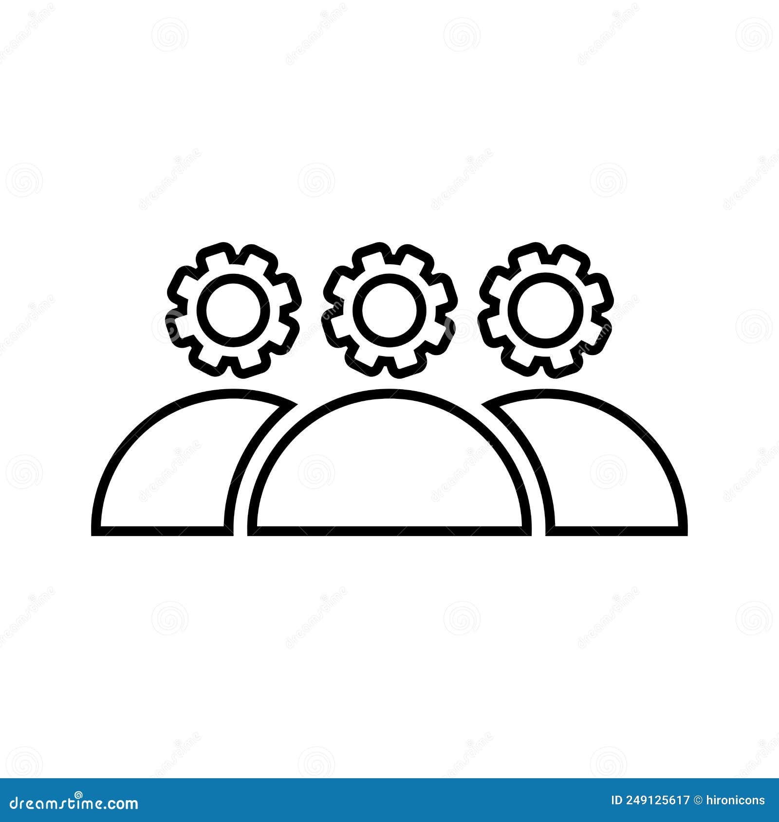 Management, Solution, Teamwork Outline Icon. Line Art Vector Stock ...