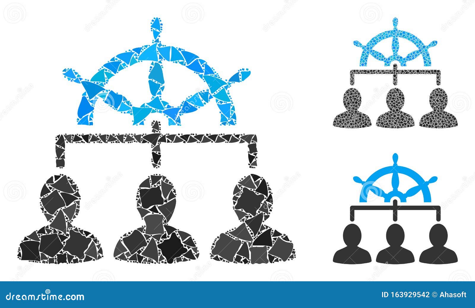 Management Steering Wheel Composition Icon of Rough Items Stock Vector ...