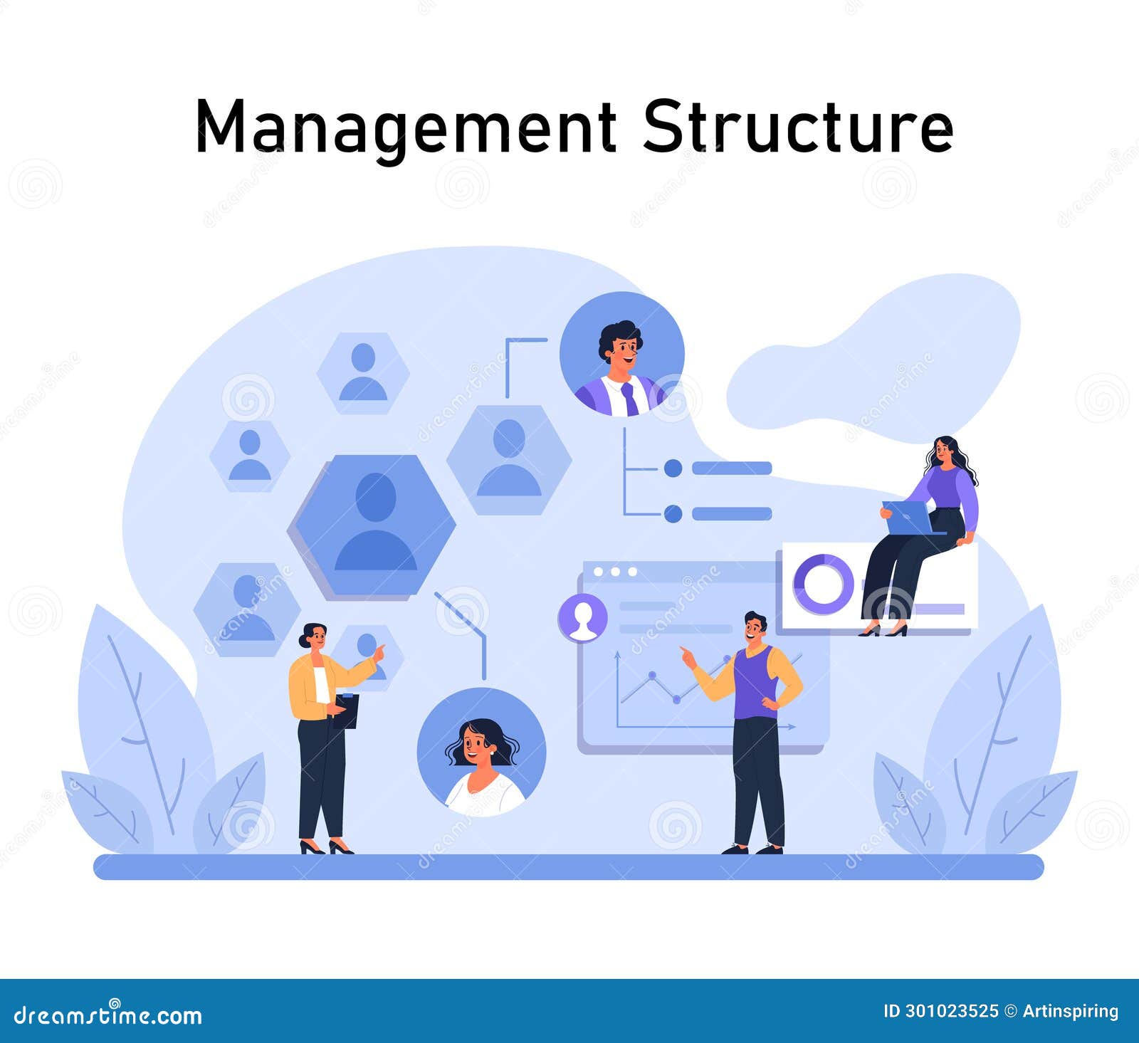 Management Structure Concept. Flat Vector Illustration. Stock Vector ...