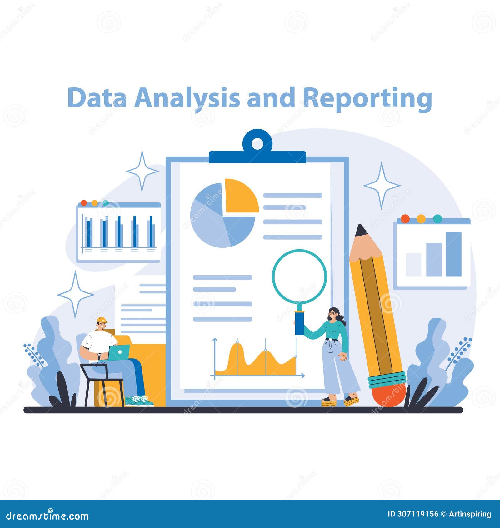 Management and Support Concept. Flat Vector Illustration. Stock ...