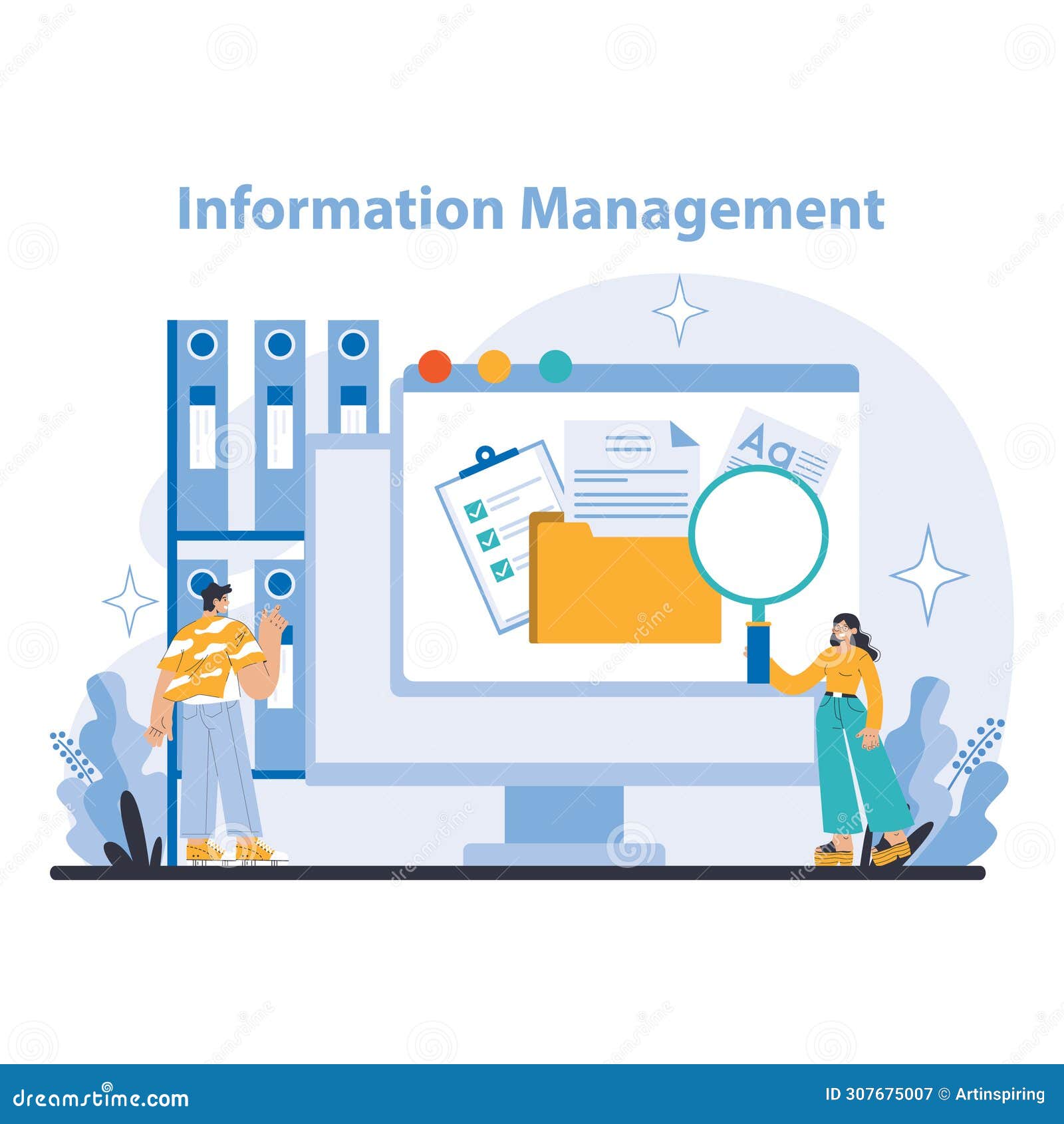 Management and Support Concept. Flat Vector Illustration. Stock Vector ...
