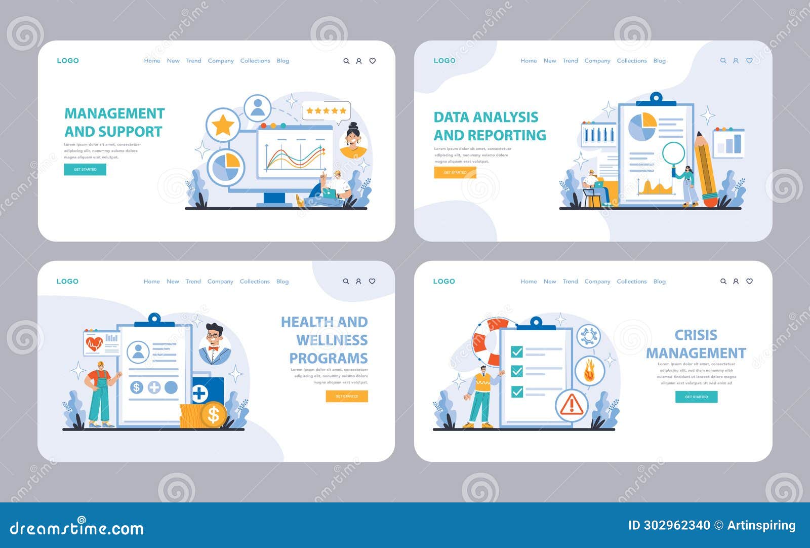 Management and Support Concept. Flat Vector Illustration. Stock Vector ...