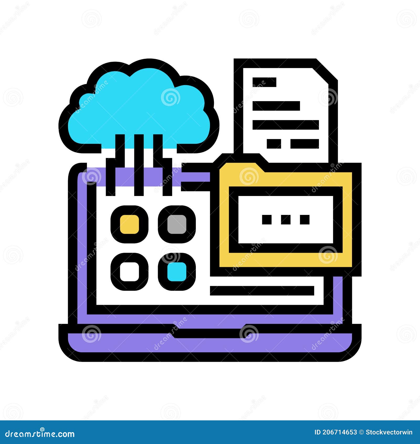 Management System Color Icon Vector Illustration Stock Illustration ...