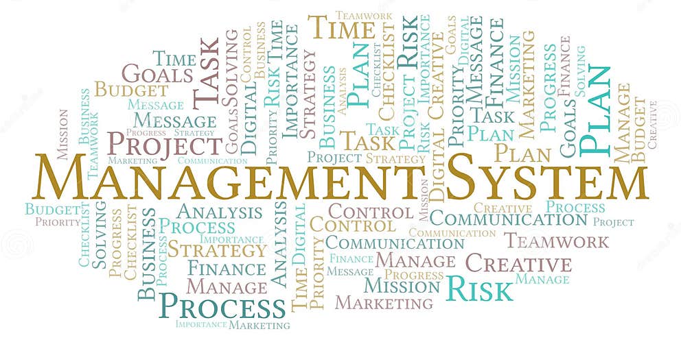 Management System Word Cloud, Made with Text only. Stock Illustration ...