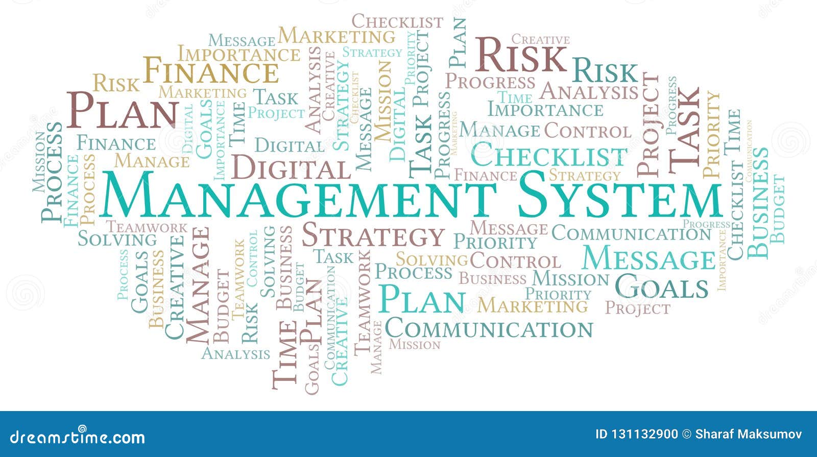 Management System Word Cloud, Made with Text only. Stock Illustration ...
