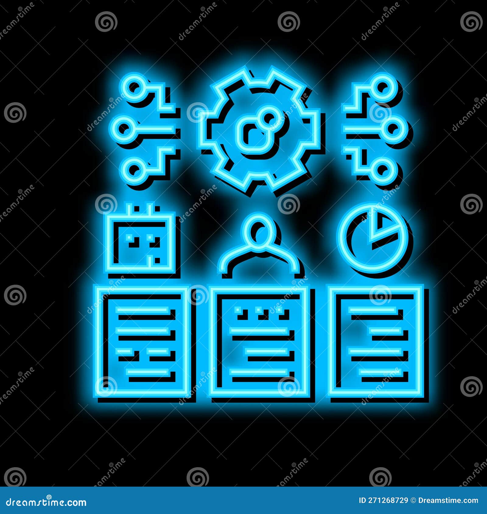 Management Tasks Neon Glow Icon Illustration Stock Vector ...