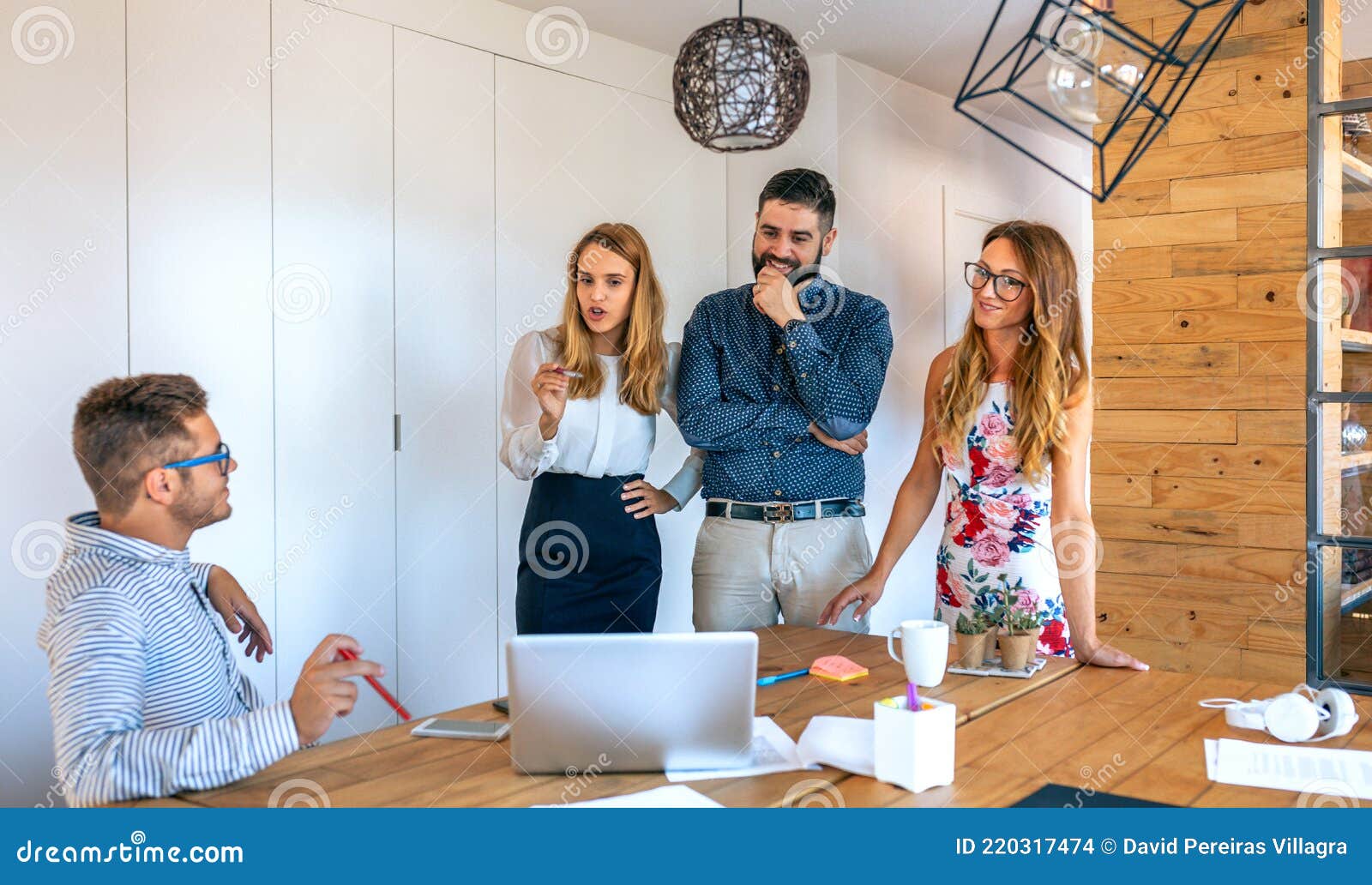 Management Team Congratulating an Employee Stock Photo - Image of ...