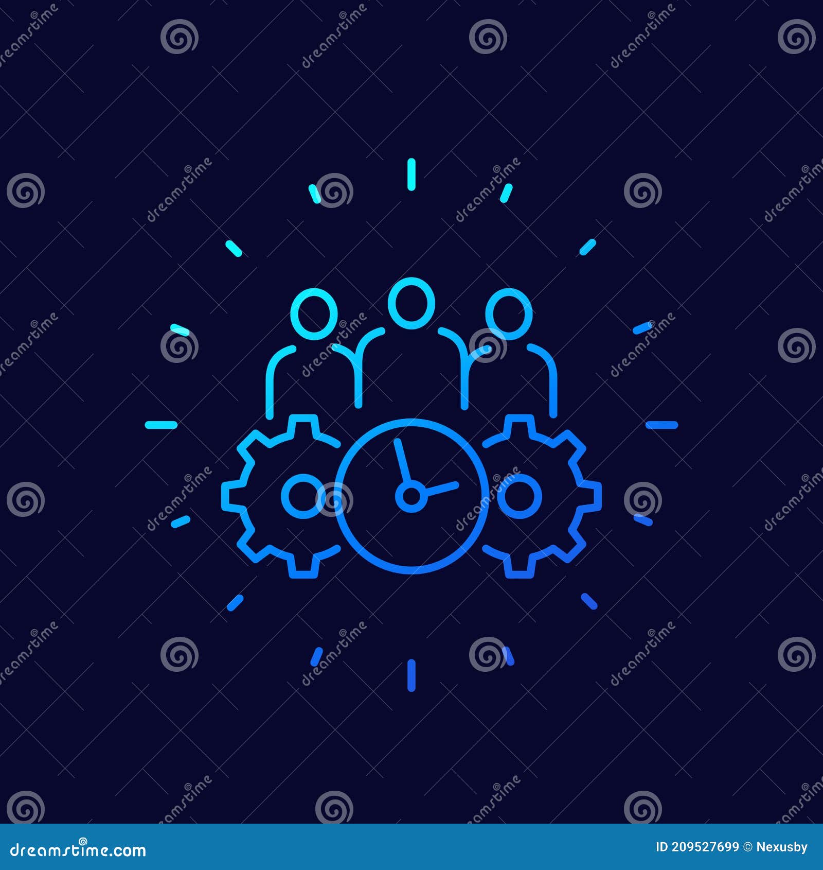 Management, Team Effectiveness Line Icon Stock Vector - Illustration of ...