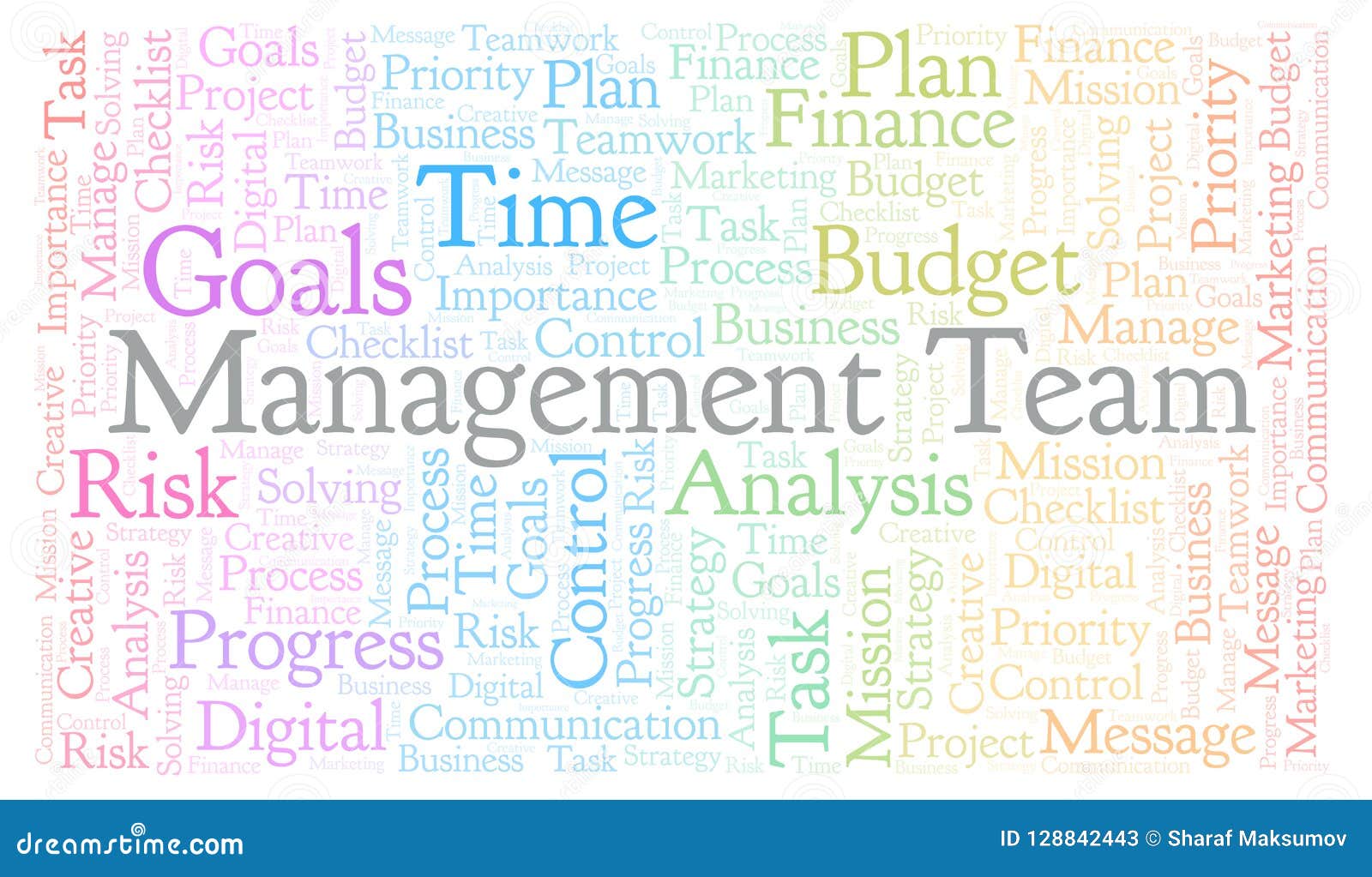 Management Team Word Cloud, Made with Text only. Stock Illustration ...