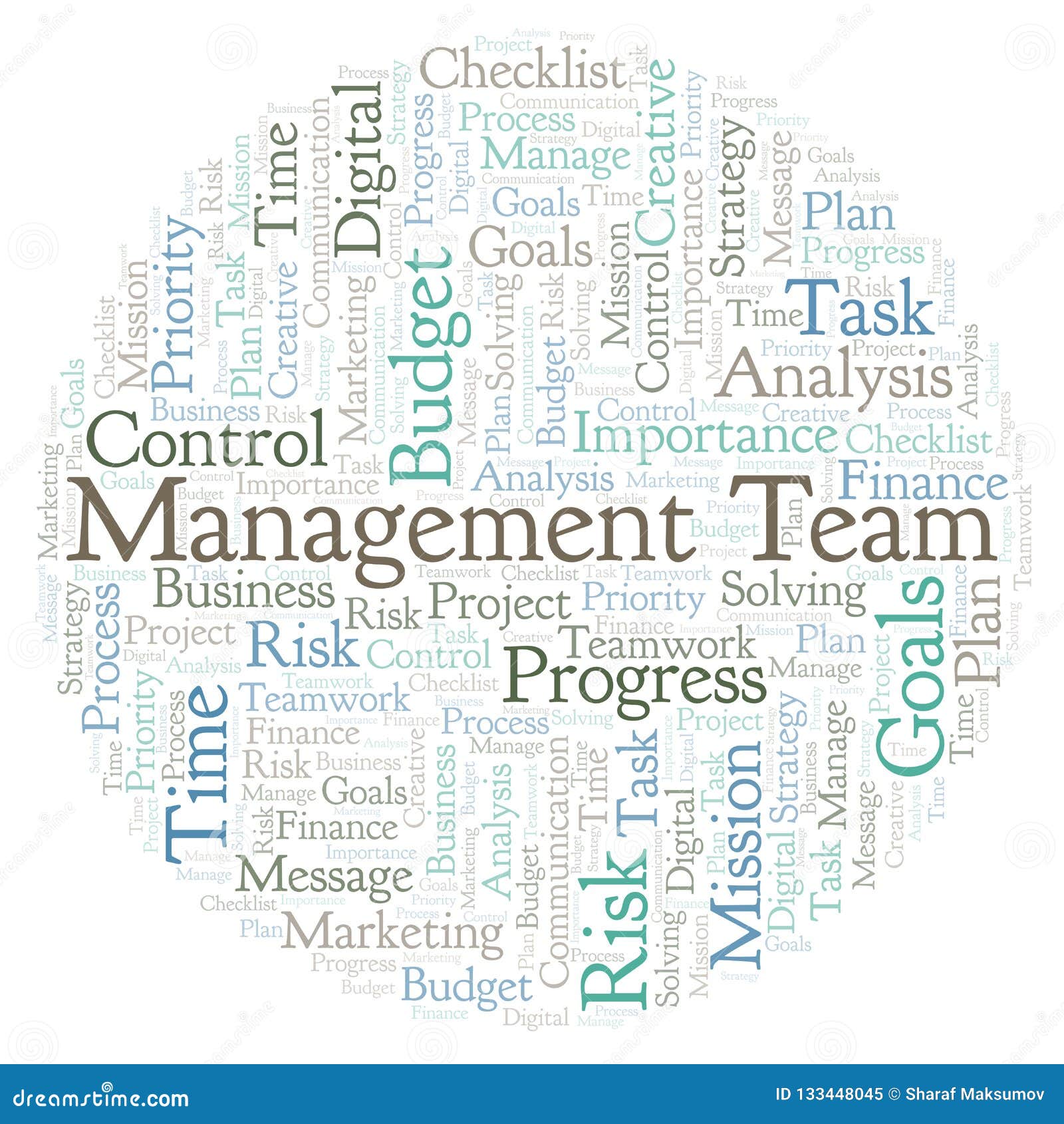 Management Team Word Cloud, Made with Text only Stock Illustration ...