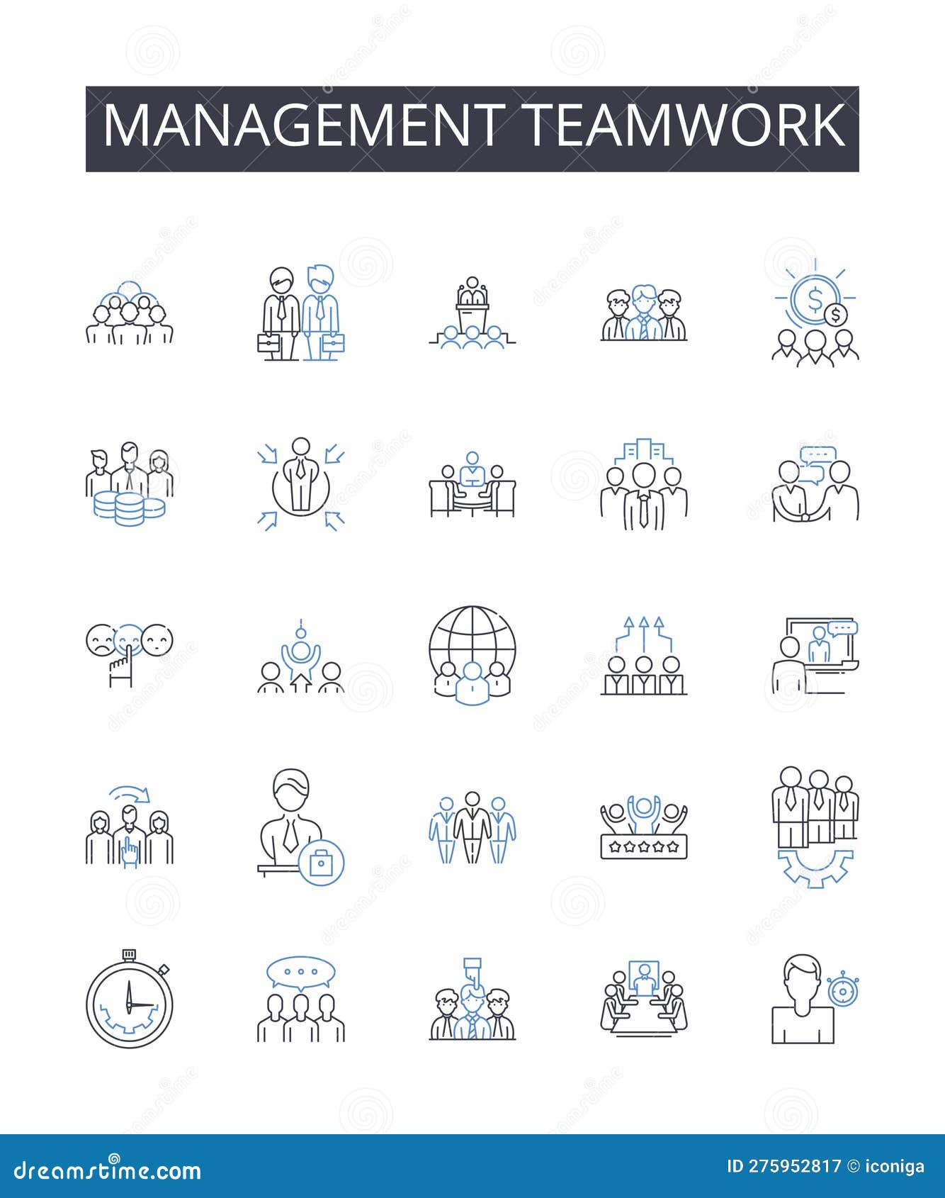 Management Teamwork Line Icons Collection. Efficient Collaboration ... Management Teamwork Line Icons Collection. Efficient Collaboration ...
