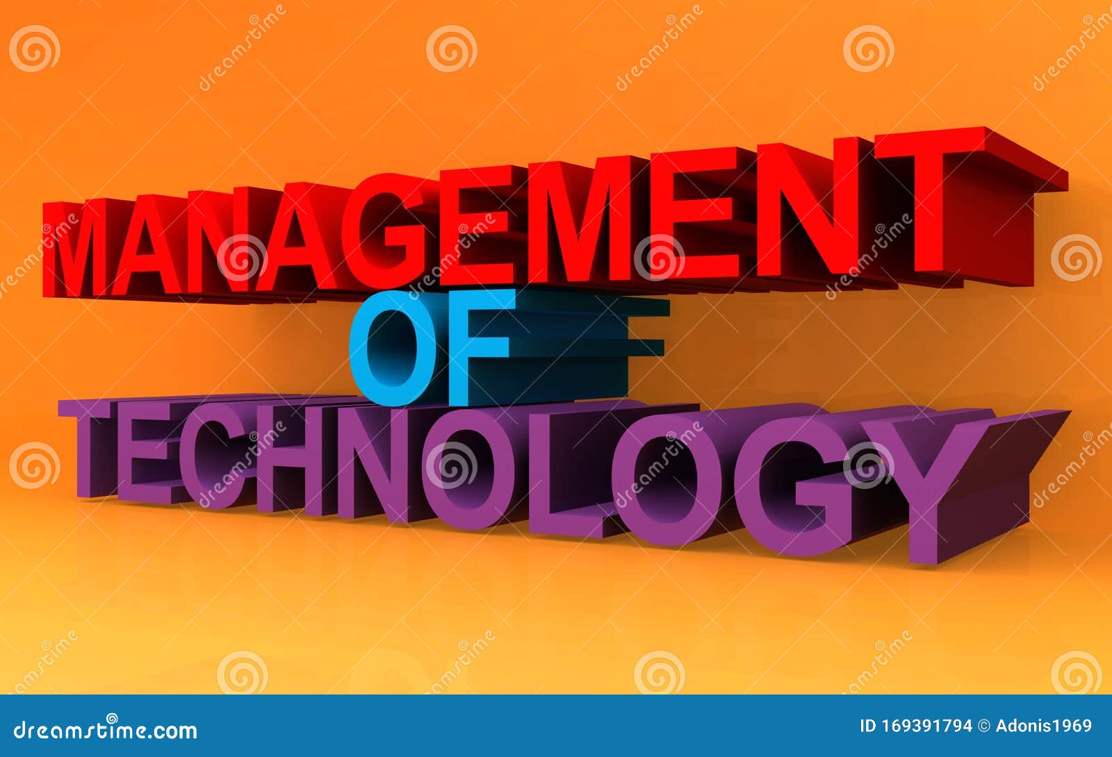 Management of Technology on Orange Stock Illustration - Illustration of ...