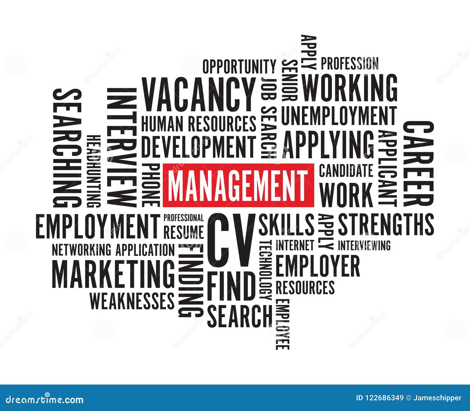 Management text background stock vector. Illustration of candidate ...