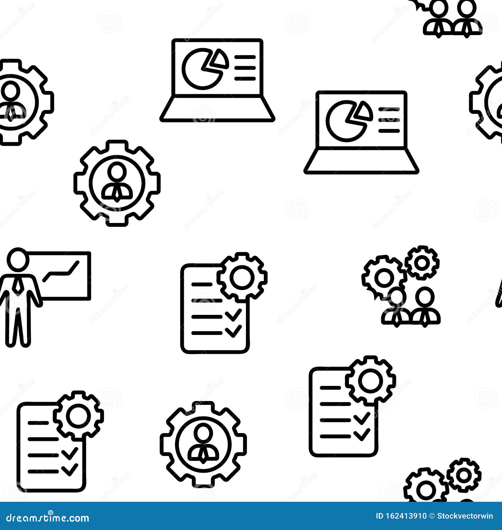 Management Vector Seamless Pattern Stock Vector - Illustration of human ...