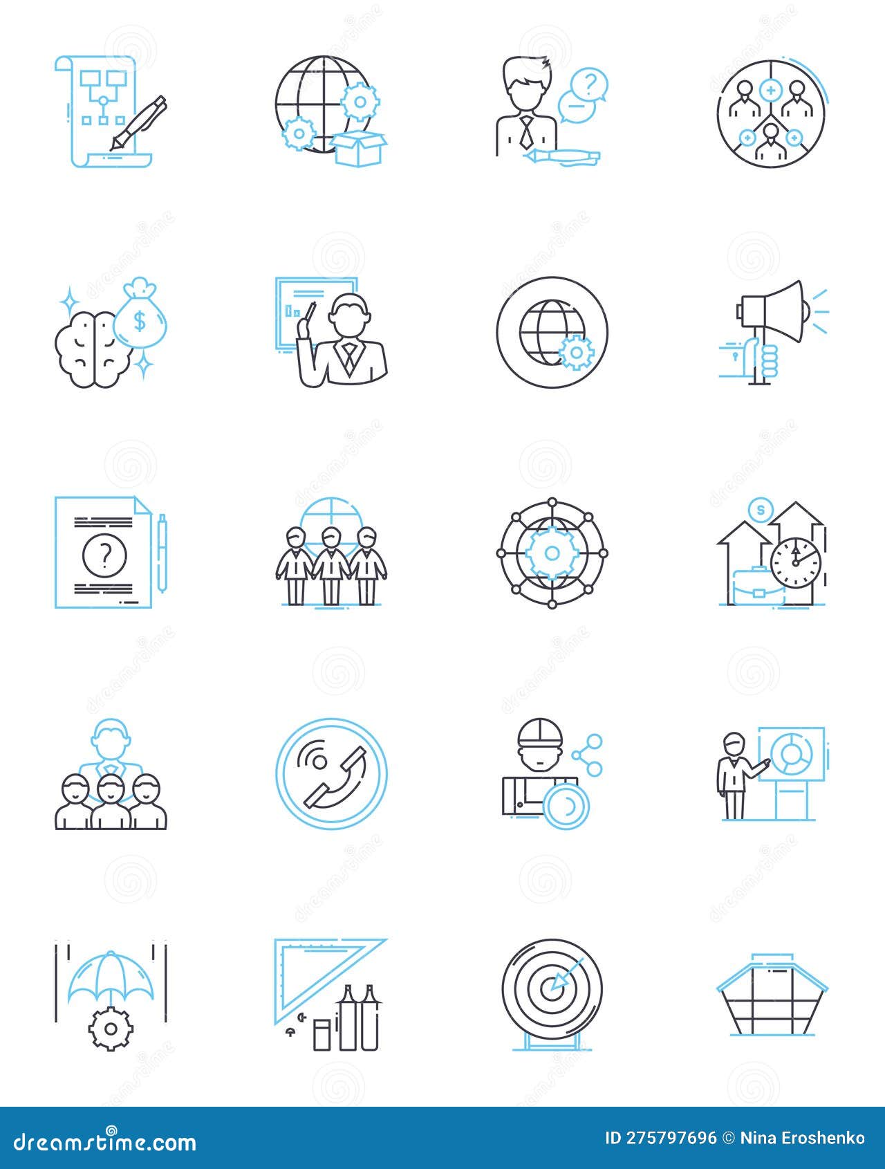 Management Wizard Linear Icons Set. Expert, Efficient, Organized ...