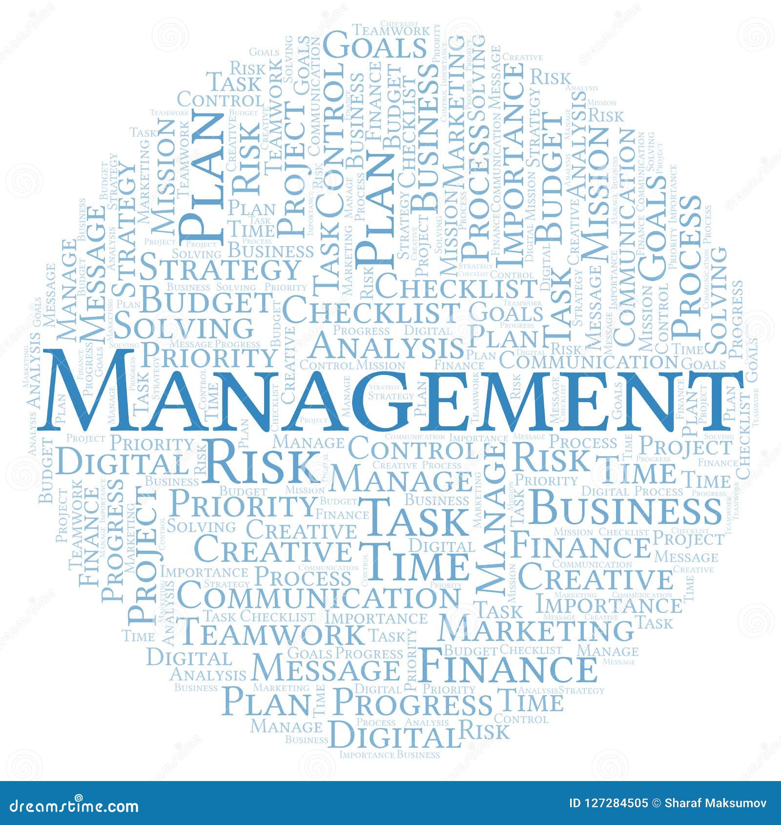 Management Word Cloud, Made with Text only. Stock Illustration ...