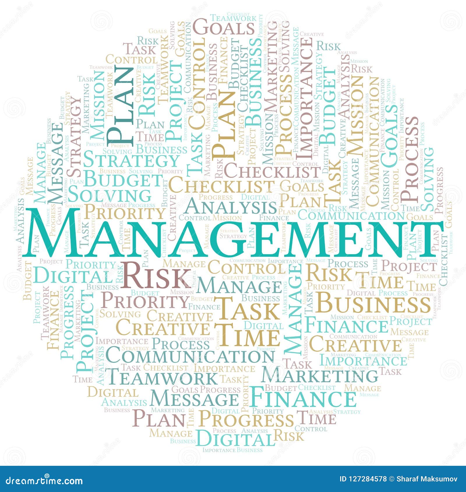 Management Word Cloud, Made with Text only. Stock Illustration ...