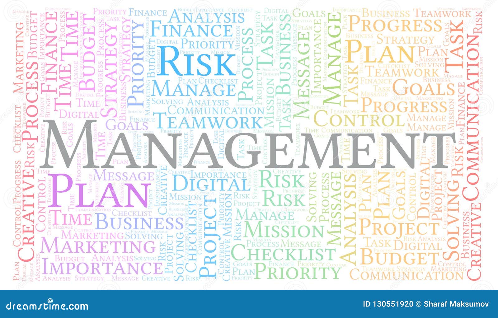 Management Word Cloud, Made with Text only. Stock Illustration ...