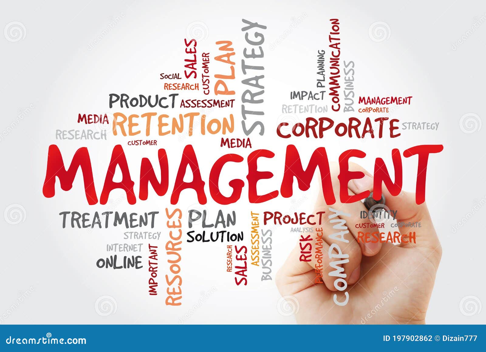 MANAGEMENT Word Cloud with Marker, Business Concept Stock Illustration ...