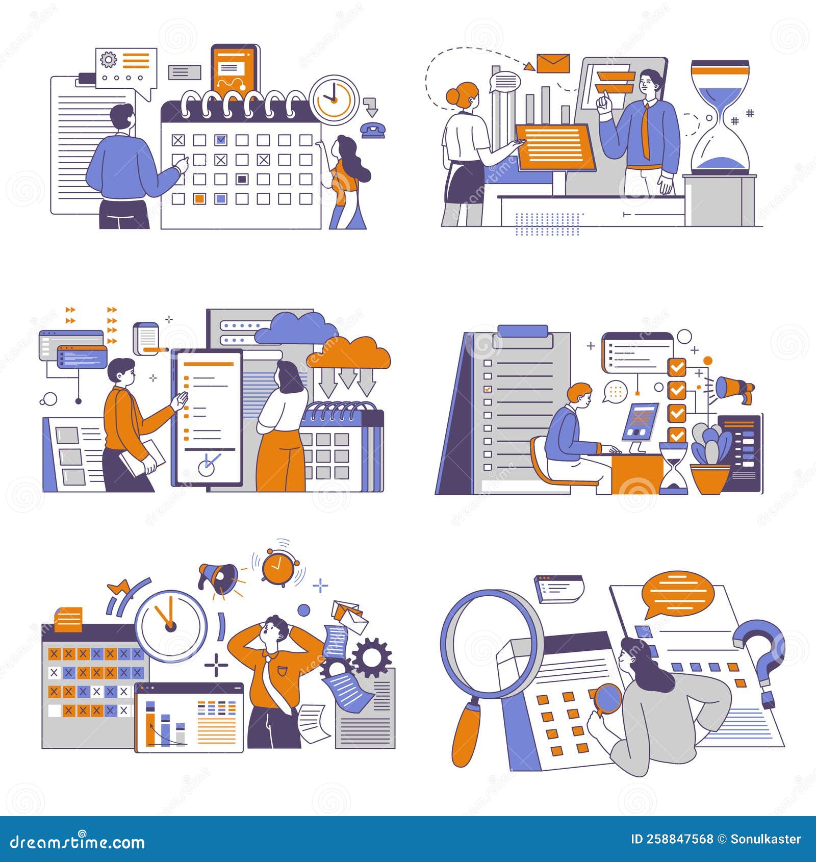 Management and Workflow Organization of Company Stock Illustration ...