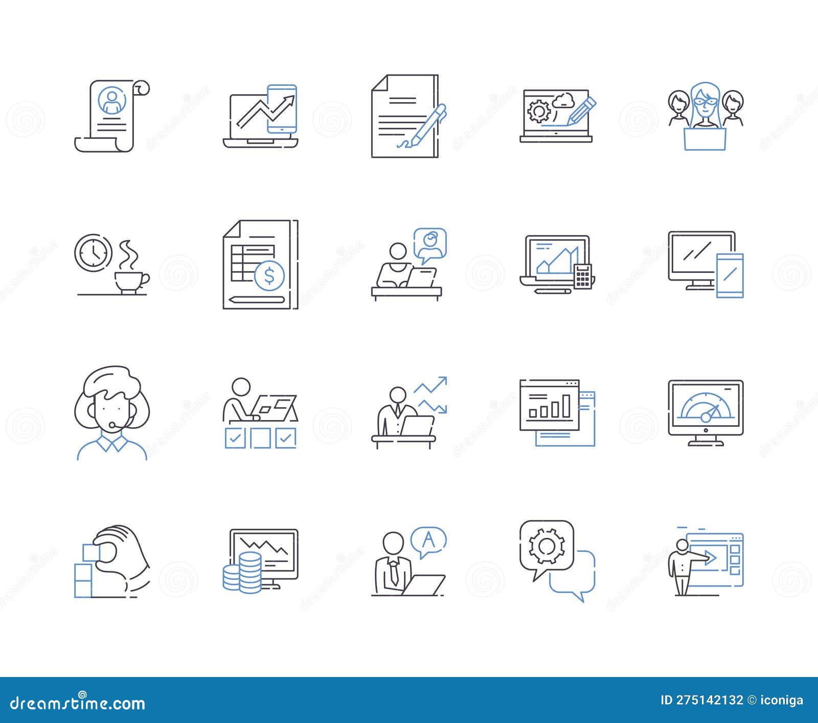Management and Workflow Outline Icons Collection. Workflow, Management ...