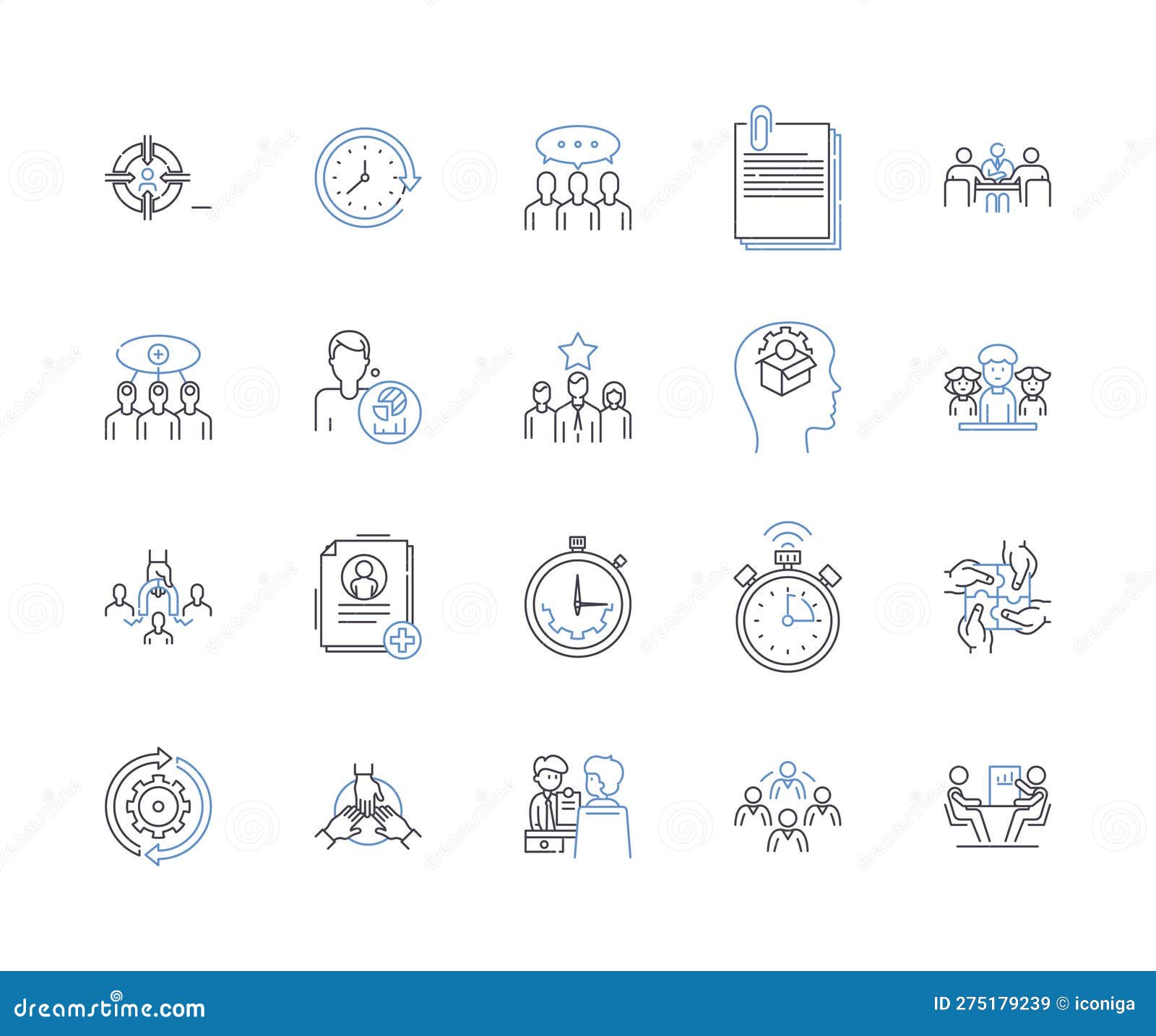 Management Workflow Outline Icons Collection Management Workflow