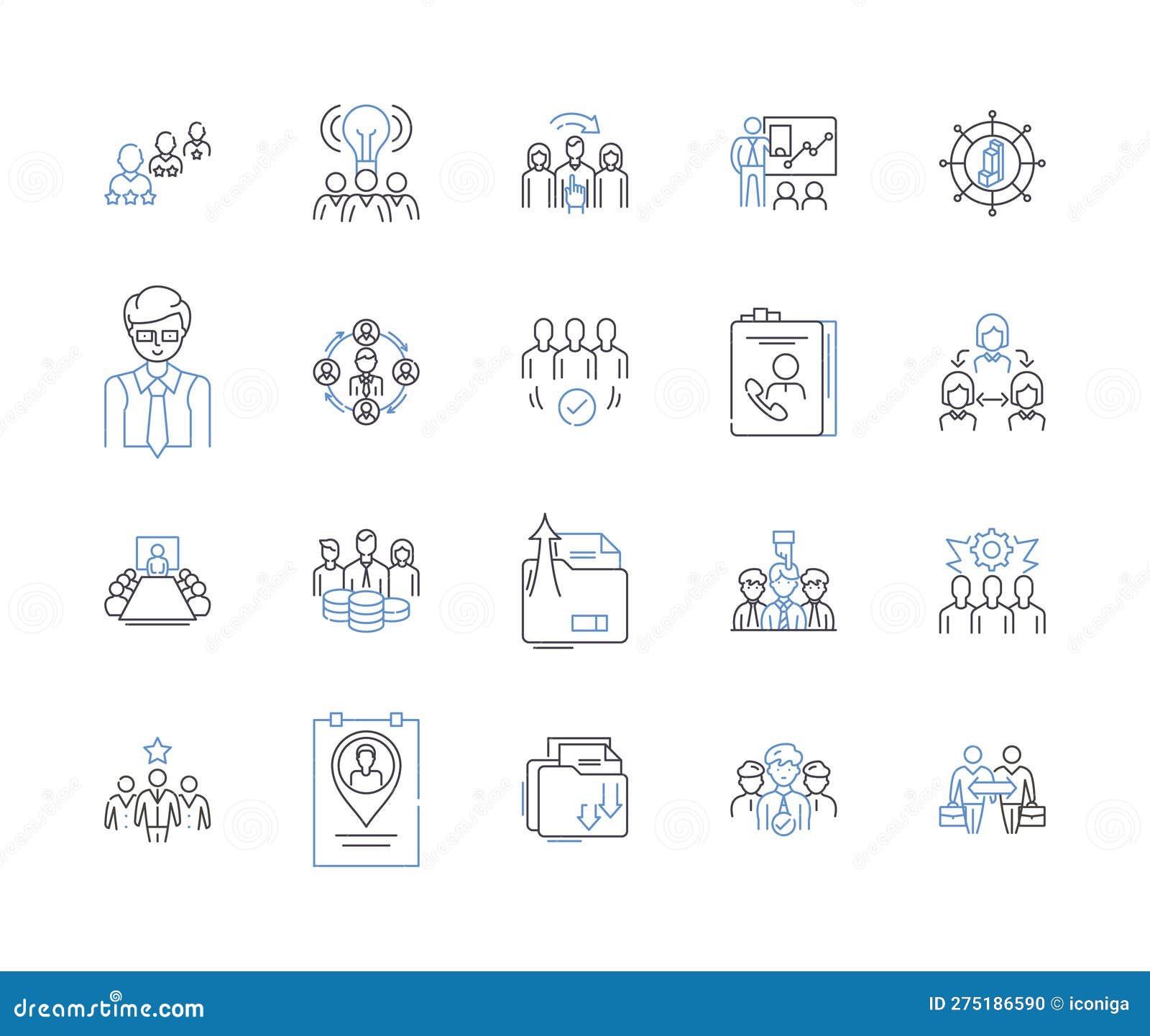 Management Workflow Outline Icons Collection Management Workflow
