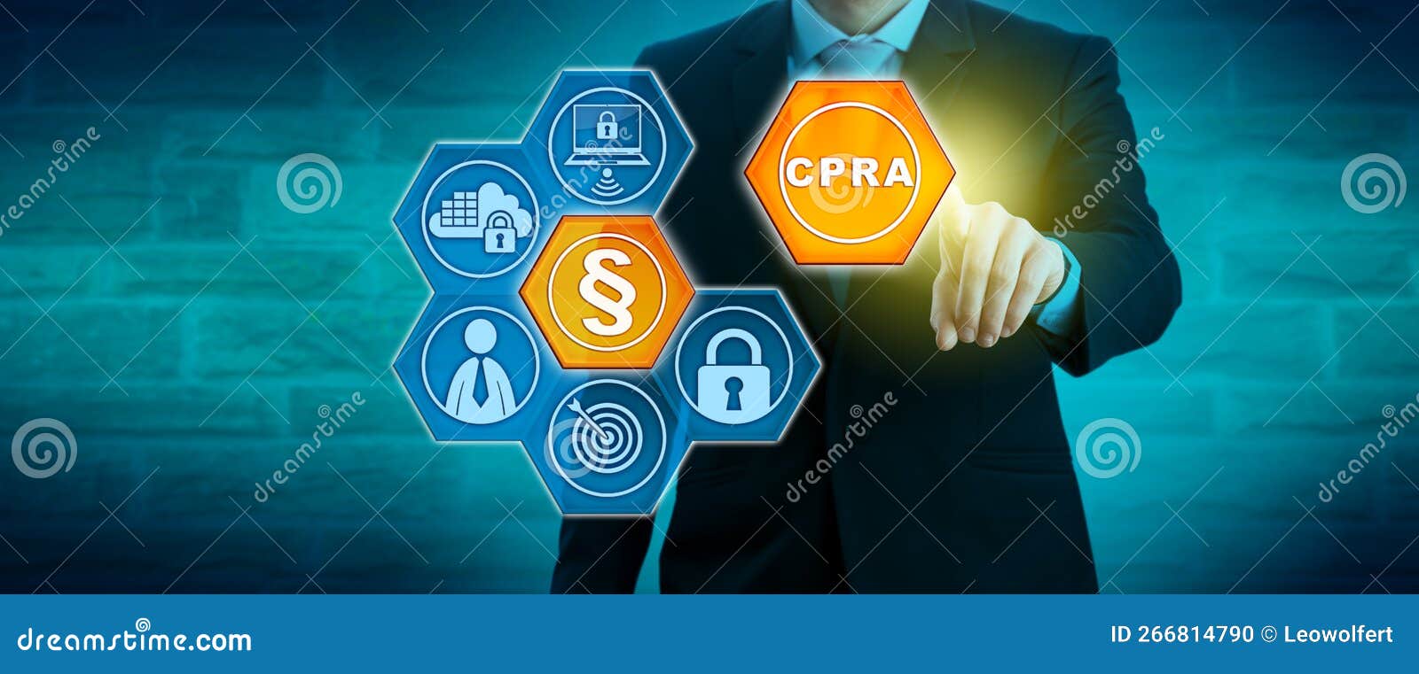 Manager Adding CPRA Icon To Compliance Solution Stock Photo - Image of ...