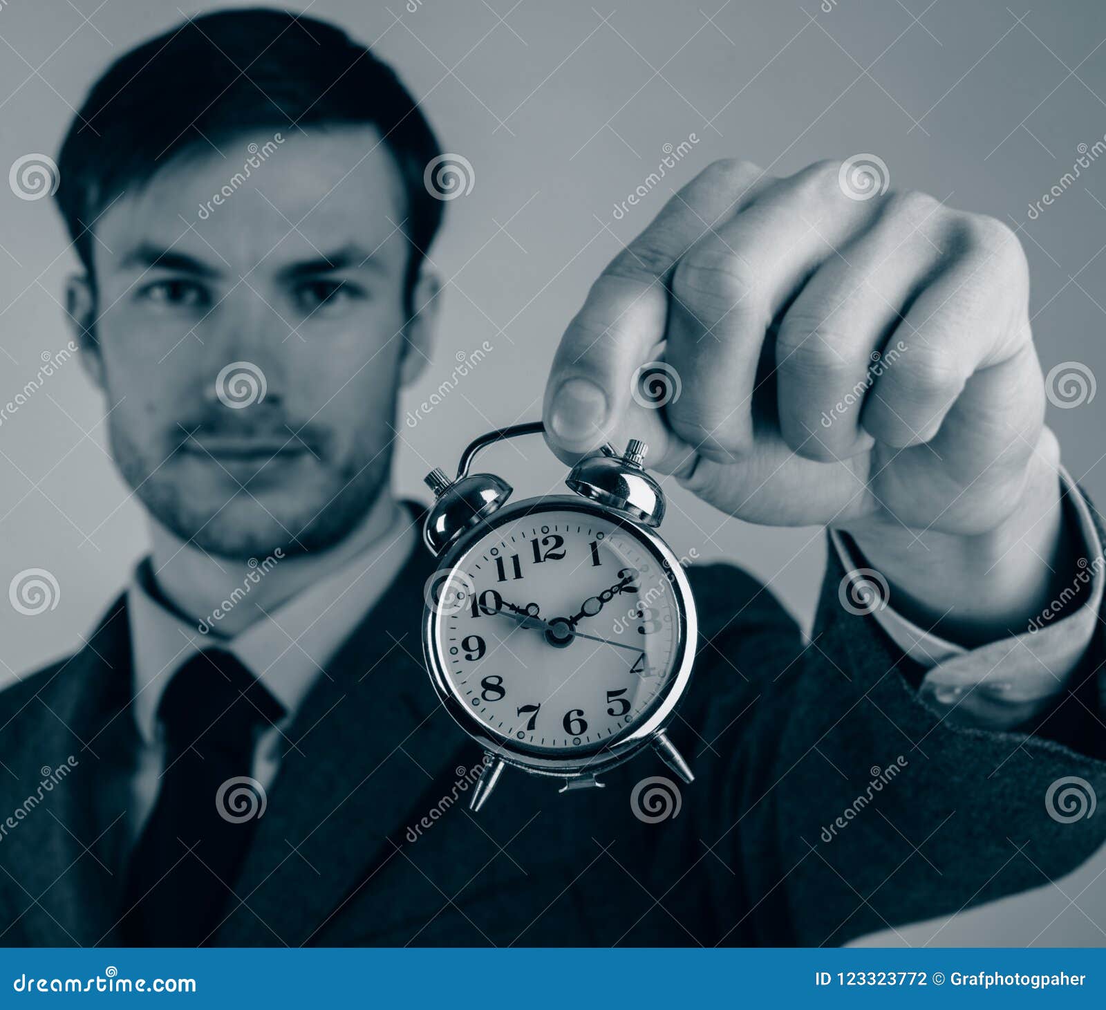 Manager with an Alarm Clock in His Hand. Stock Photo - Image of path ...