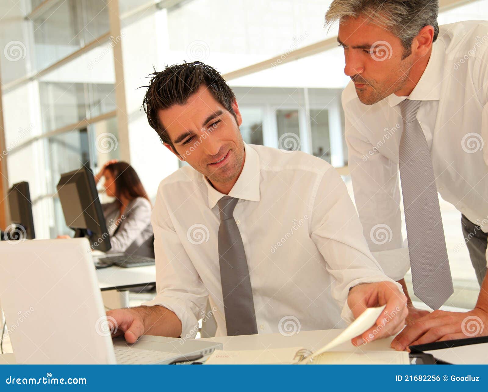 Manager Ans Salesman in Office Stock Photo - Image of smiling, adults ...