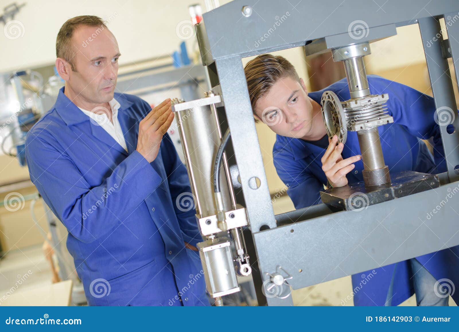 Manager and Apprentice in Factory Stock Image - Image of machine ...