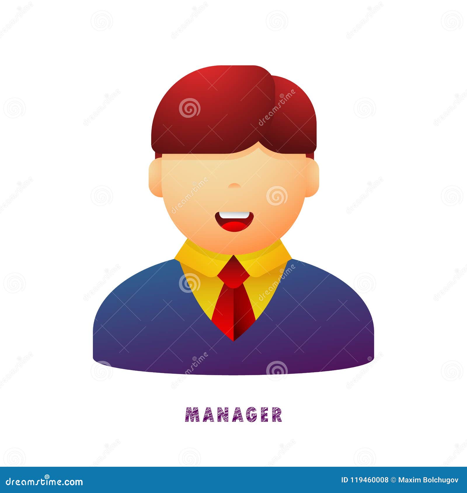 Manager. Avatar. Vector Illustration. Flat. Gradient. Icon Stock Vector ...