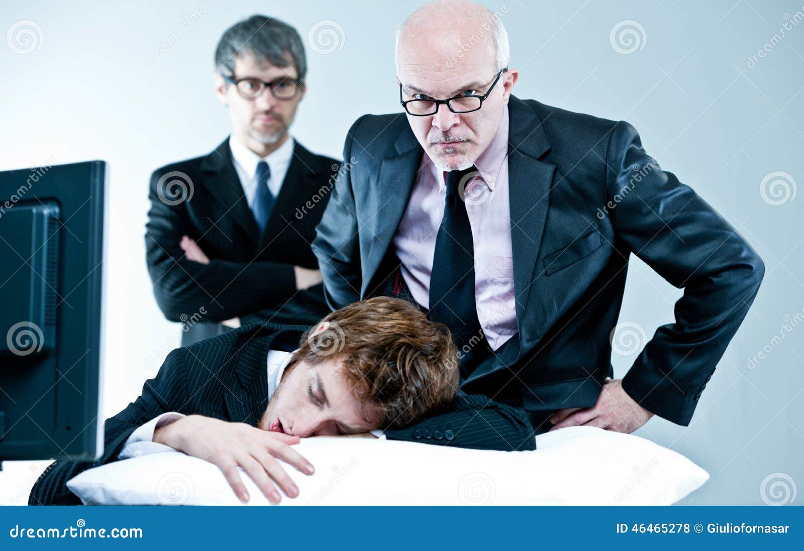 Manager and Boss Discover Lazy Employee Stock Photo - Image of loss ...