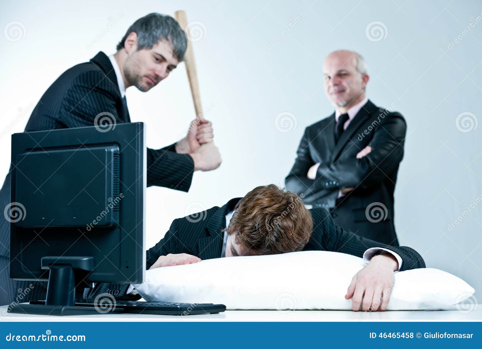 Manager and Boss Discover Lazy Employee Stock Photo - Image of ...