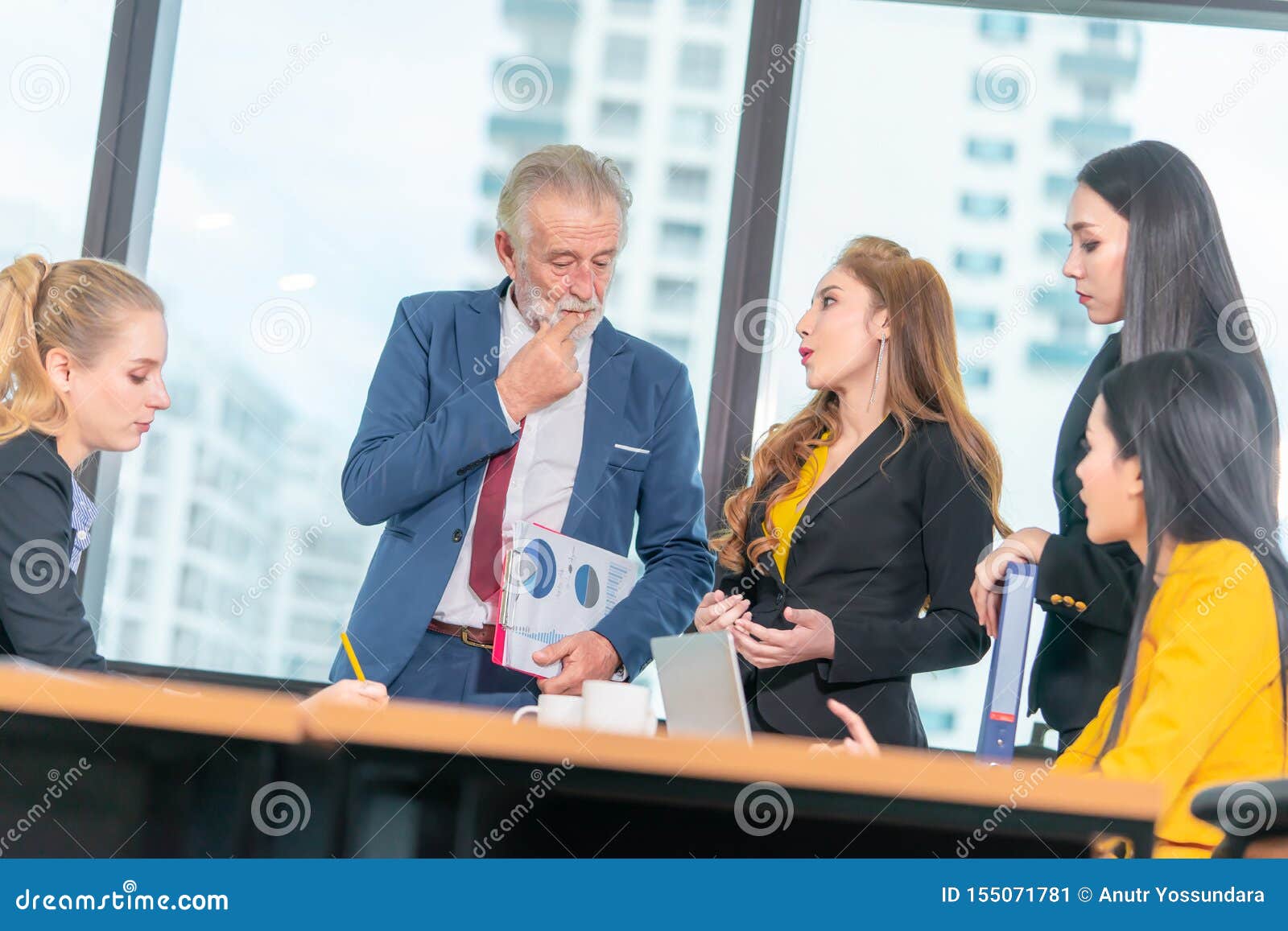 Manager Boss Helping and Teaching Her Officer in Office Stock Image ...