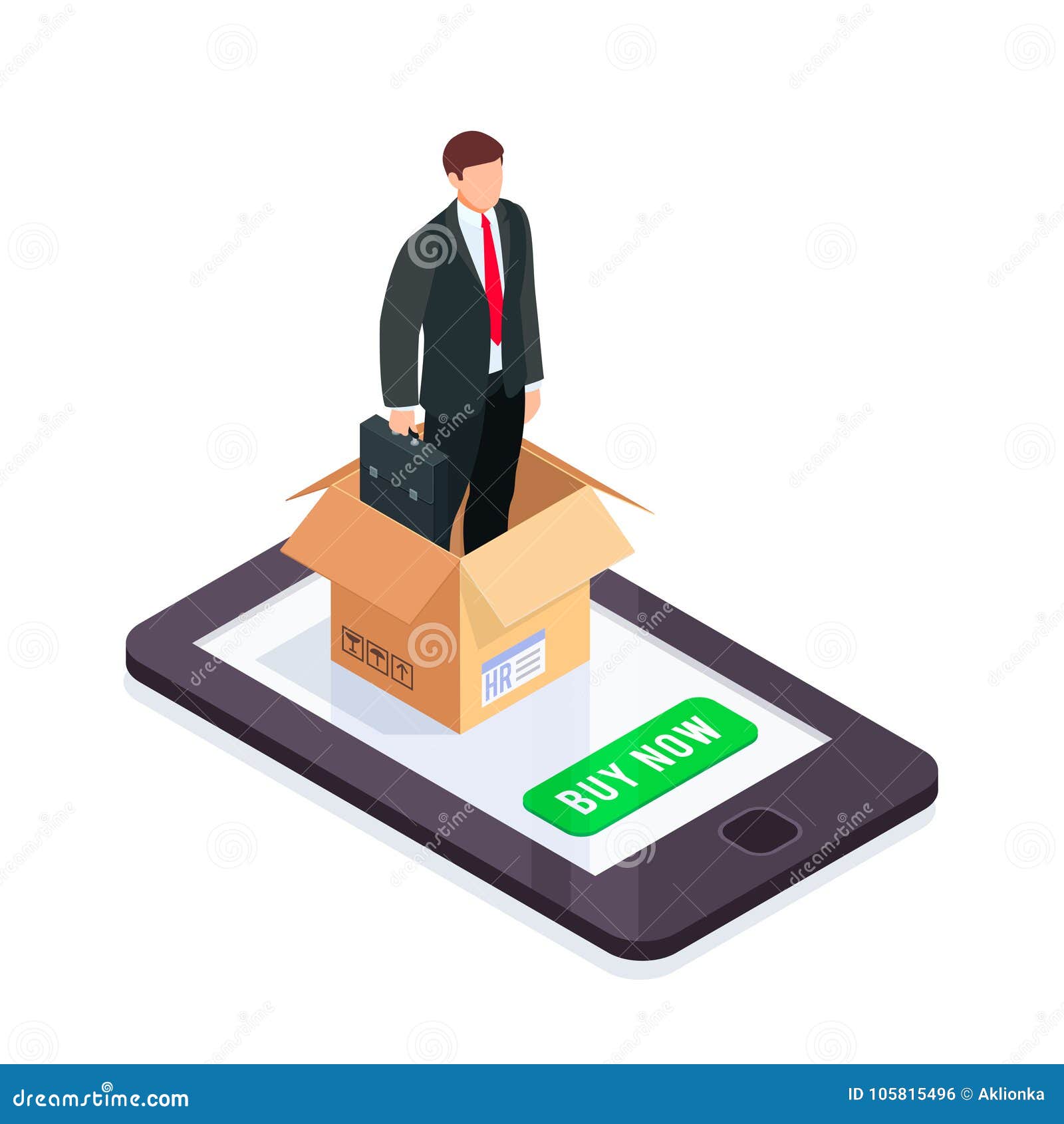 Manager in a Box on White Background. Stock Vector - Illustration of ...