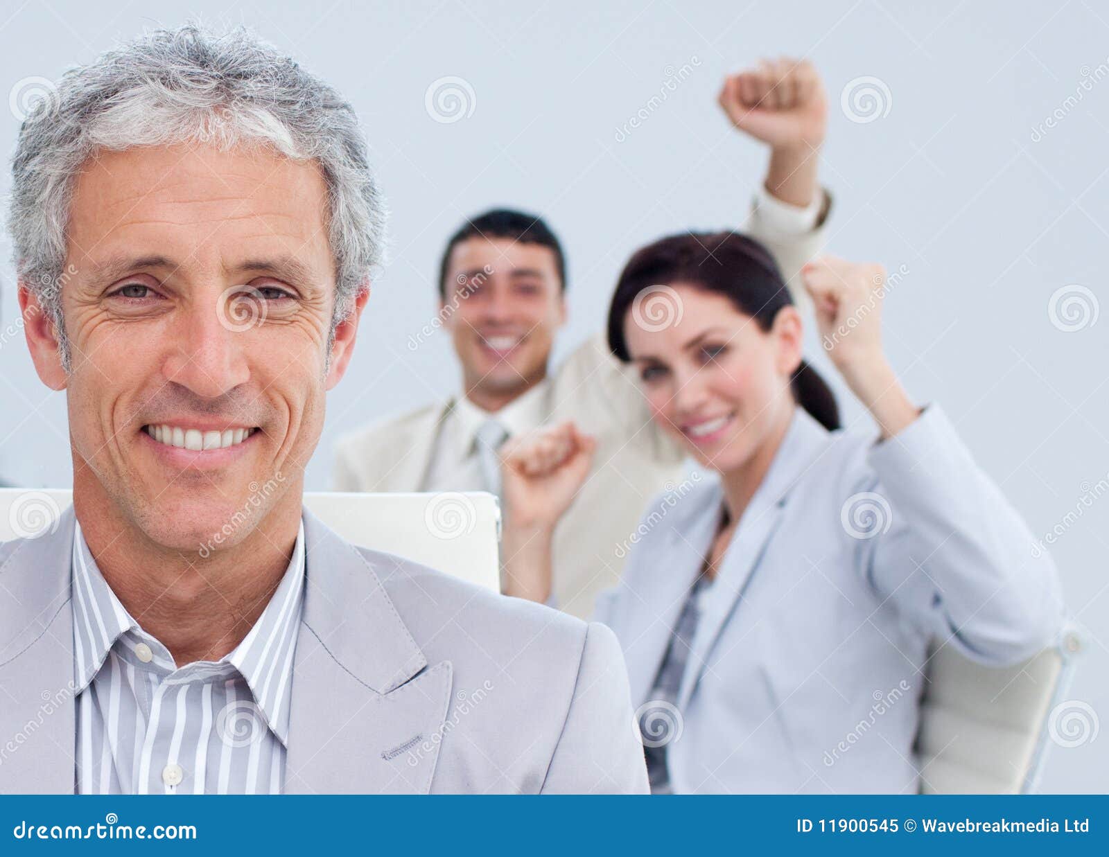 Manager in a Business Celebration with His Team Stock Image - Image of ...