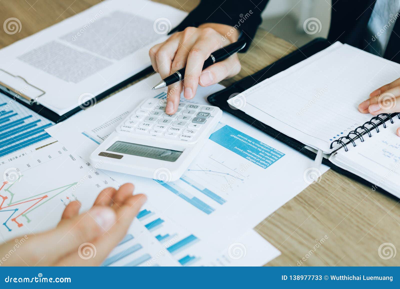 Manager Calculates about the Company Finances by Pressing on the ...