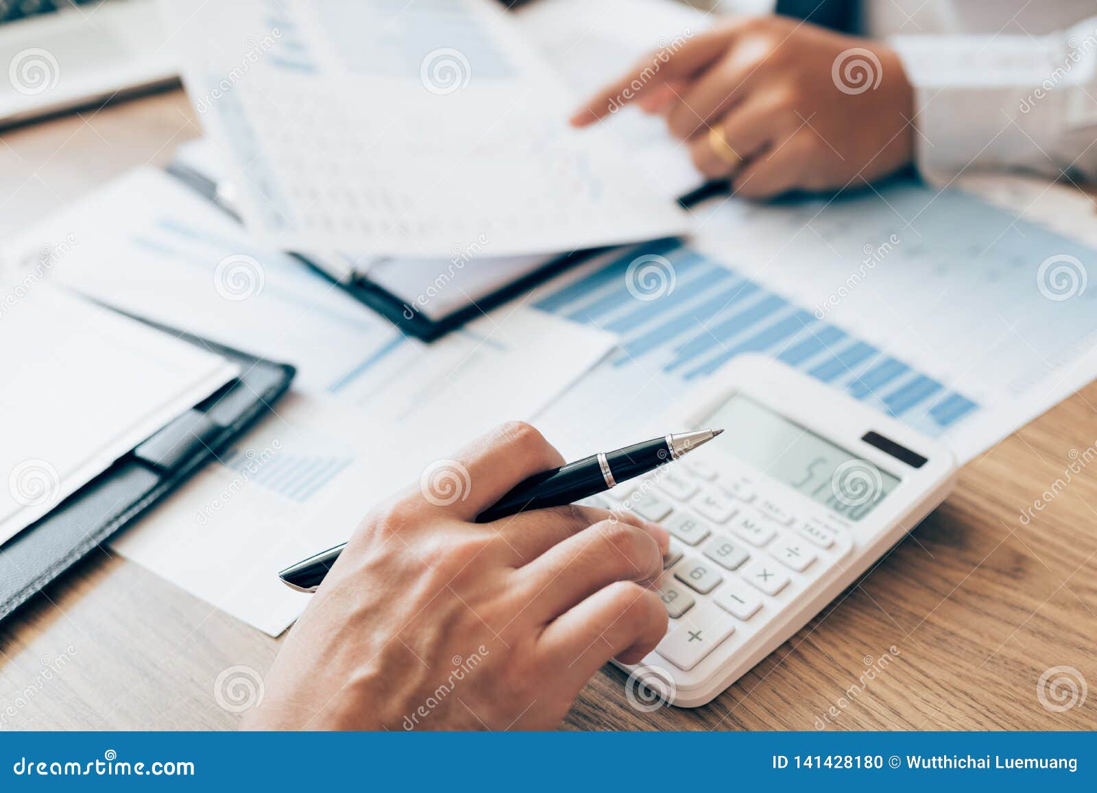 Manager Calculates about the Company Finances by Pressing on the ...