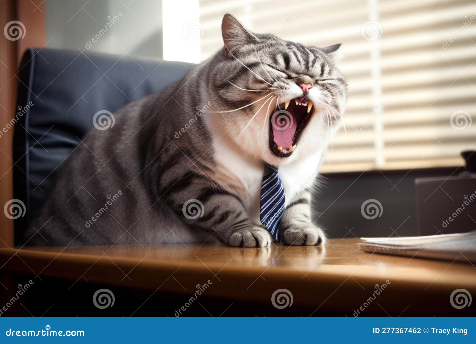 Manager cat is angry stock illustration. Illustration of mischief ...